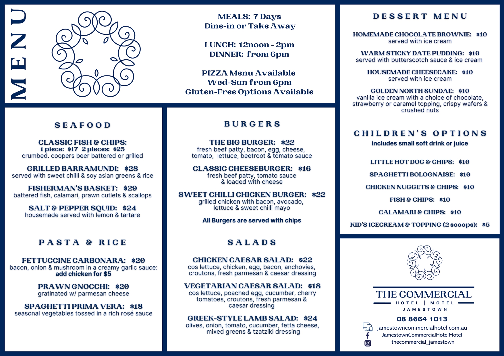 Delicious Meals 7 Days/Week - The Commercial Hotel