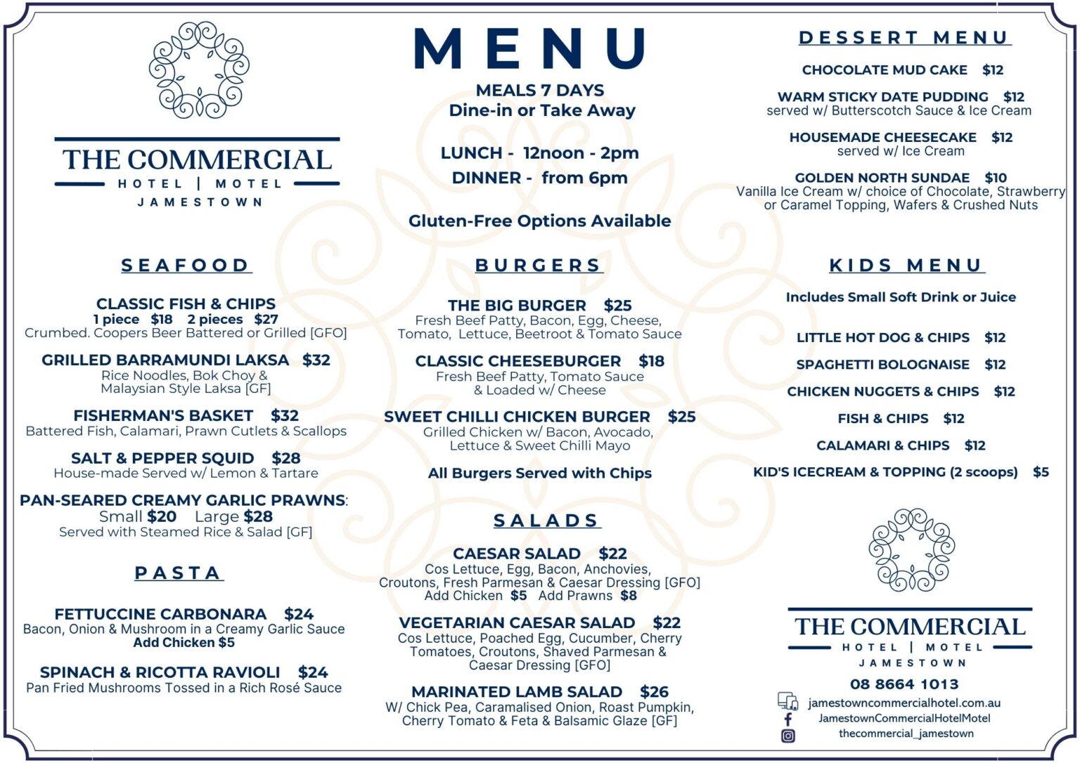 Delicious Meals 7 Days/Week - The Commercial Hotel